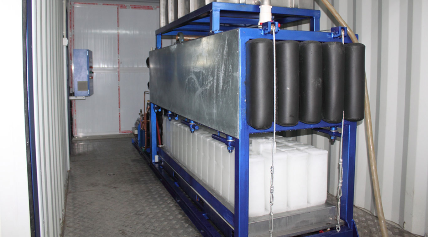 Focusun containerized direct block ice machine 1T per day